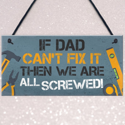 Red Ocean Dad Fix It Man Cave Sign Garage Shed Door Wall Plaque ...