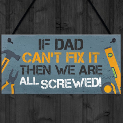 Red Ocean Dad Fix It Man Cave Sign Garage Shed Door Wall Plaque ...