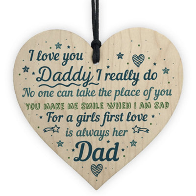 Red Ocean Dad Gifts From Daughter From Son Hanging Wooden Heart Fathers ...