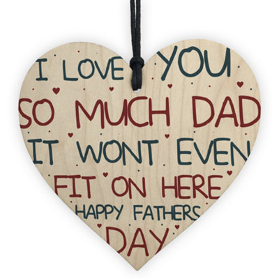 Red Ocean Fathers Day Funny Gifts Novelty Wooden Heart Sign Funny Dad ...