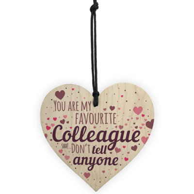 Shop Red Ocean Favourite Colleague Leaving Gifts Wooden Heart Sign ...