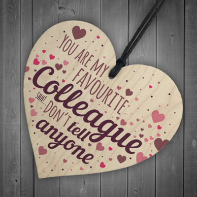 Shop Red Ocean Favourite Colleague Leaving Gifts Wooden Heart Sign ...