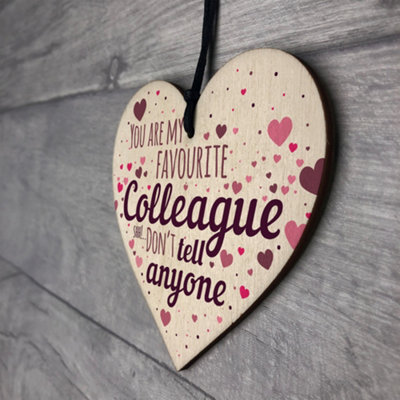 Shop Red Ocean Favourite Colleague Leaving Gifts Wooden Heart Sign ...