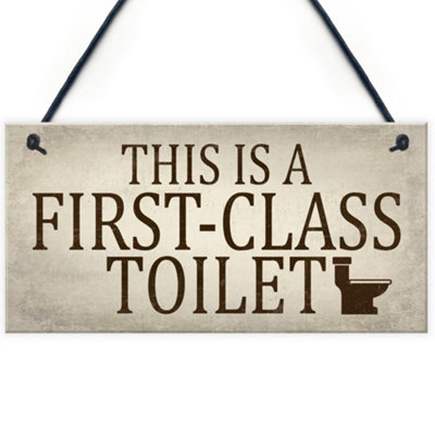 Red Ocean First Class Toilet Shabby Chic Hanging Wall Plaque Bathroom ...