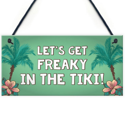 Red Ocean Freaky In The Tiki Novelty Hanging Tiki Bar Decor Signs For ...