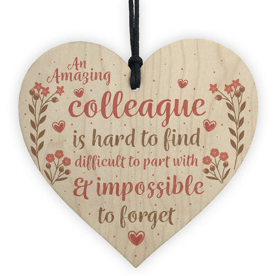 Red Ocean Friendship Colleague Gift Wooden Hanging Heart Chic Plaque ...