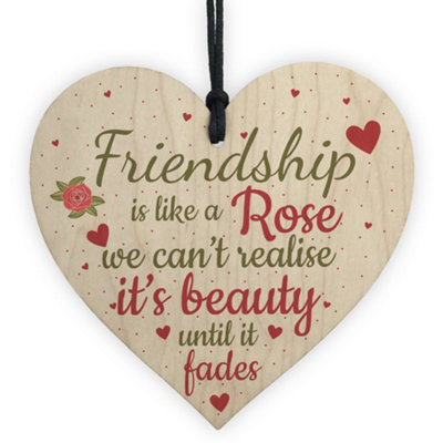 Red Ocean Friendship Gift Best Friend Wooden Heart Sign Thank You ...