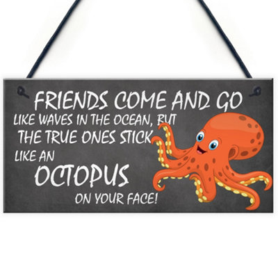 Red Ocean Friendship Plaque Octopus Best Friend Gifts Thank You Birthday