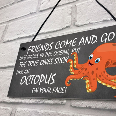 Red Ocean Friendship Plaque Octopus Best Friend Gifts Thank You Birthday