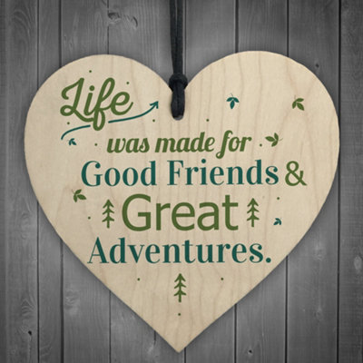 Red Ocean Friendship Sign Best Friend Plaque Gift Inspirational Wood ...