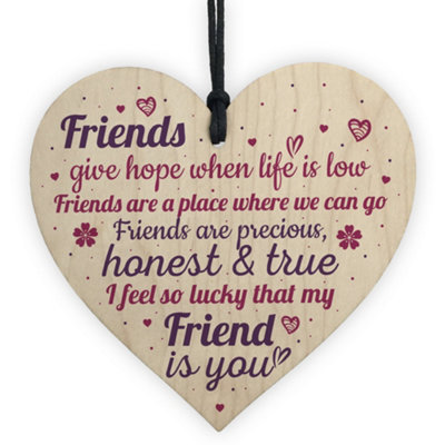 Red Ocean Friendship Sign Handmade Wooden Hanging Heart Chic Sign Best ...