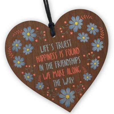 Red Ocean Friendship Wooden Heart - Handcrafted Keepsake with ...