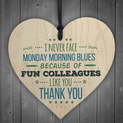 Red Ocean Fun Colleagues Hanging Heart Plaque Work Friendship FRIEND ...