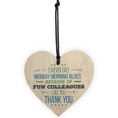 Red Ocean Fun Colleagues Hanging Heart Plaque Work Friendship FRIEND ...