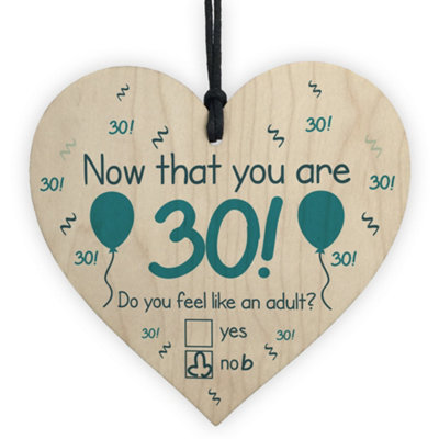 Red Ocean Funny 30th Birthday Gifts For Him Her Novelty Wood Heart Gift ...
