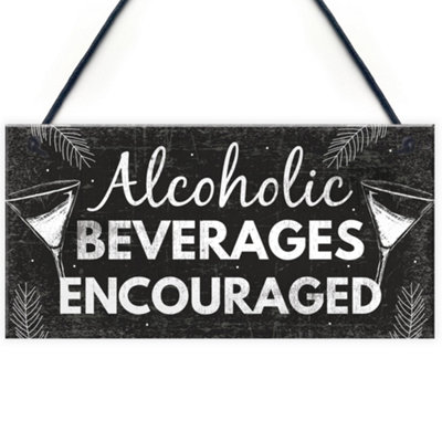 Red Ocean Funny Bar Sign For Home Bar Hanging Plaque Gin Vodka Wine ...
