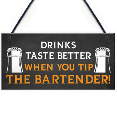 Red Ocean Funny Bartender Pub Signs Novelty Home Bar Signs Garden Bar ...