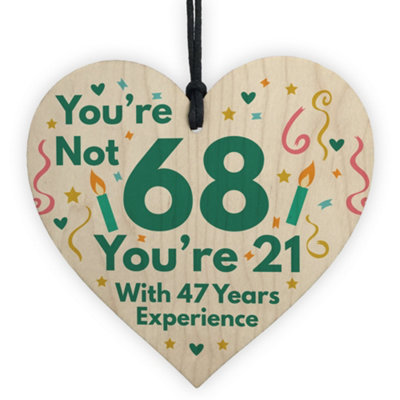 Red Ocean Funny Birthday Gifts Novelty 68th Birthday Gift Wooden Heart ...