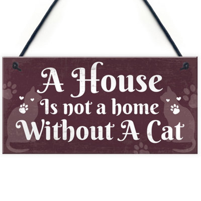 Red Ocean Funny Cat Quote Signs For Home Hanging Plaque Shabby Chic Cat ...
