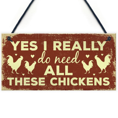Red Ocean Funny Chicken Sign For Chicken Lovers Novelty Birthday Gift ...