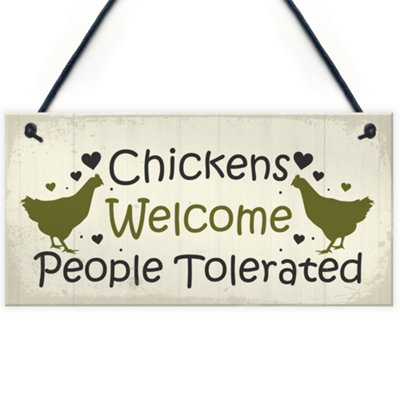 Red Ocean Funny Chicken Sign Hanging Sign Pet Sign Chicken Accessories ...