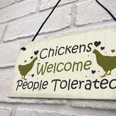 Red Ocean Funny Chicken Sign Hanging Sign Pet Sign Chicken Accessories ...