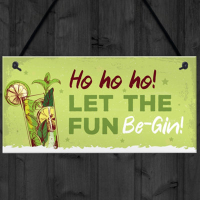Red Ocean Funny Christmas Sign For Bar Man Cave Bar Sign Let The Fun Be ...