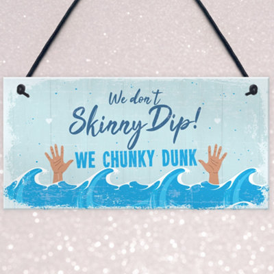 Red Ocean Funny Chunky Dunk Hot Tub Sign Hanging Garden Summer House ...