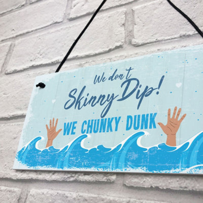 RED OCEAN FUNNY CHUNKY DUNK HOT TUB SIGN HANGING GARDEN SUMMER HOUSE ...