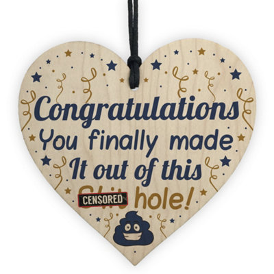 Red Ocean Funny Colleague Gifts For Colleague Wooden Heart Leaving Gift ...