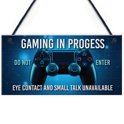 Red Ocean Funny Gamer Gift - Gaming In Progress Games Room Sign ...