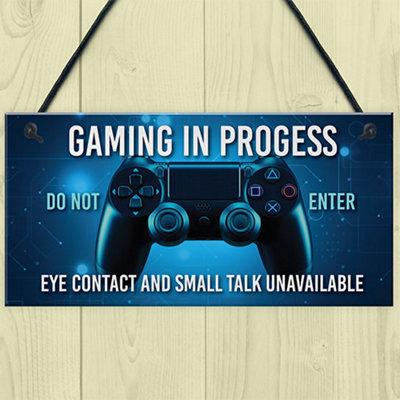 Red Ocean Funny Gamer Gift - Gaming In Progress Games Room Sign ...