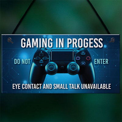 Red Ocean Funny Gamer Gift - Gaming In Progress Games Room Sign ...