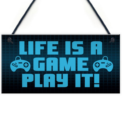 Red Ocean Funny Gaming Room Sign For Boys Bedroom Novelty Gaming Gift ...