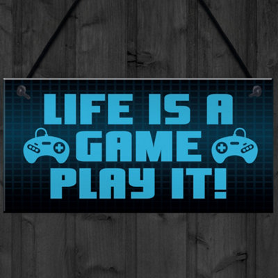 Red Ocean Funny Gaming Room Sign For Boys Bedroom Novelty Gaming Gift ...