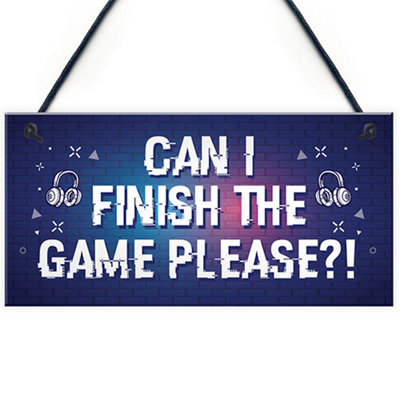 Red Ocean Funny Gaming Sign For Boys Bedroom Gamer Gift For Son Brother ...