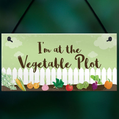 Red Ocean Funny Garden Signs And Plaques Vegetable Plot Sign Home Decor ...