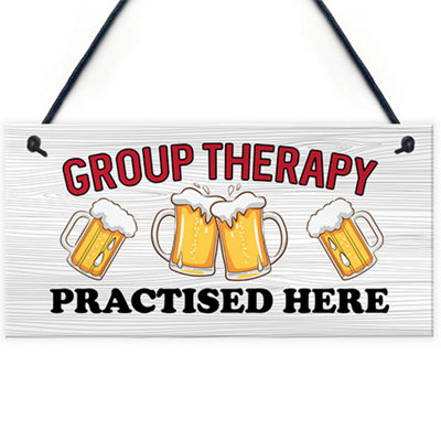 Red Ocean Funny GROUP THERAPY Sign Bar Signs And Plaques Home Decor Man ...