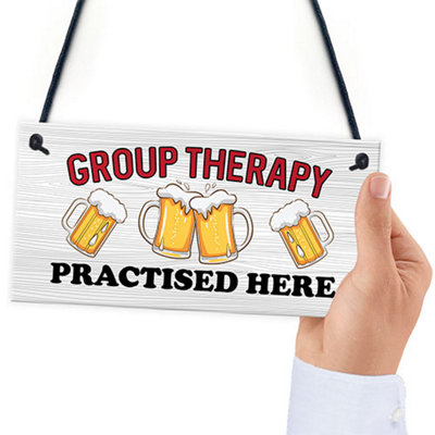 Red Ocean Funny GROUP THERAPY Sign Bar Signs And Plaques Home Decor Man ...