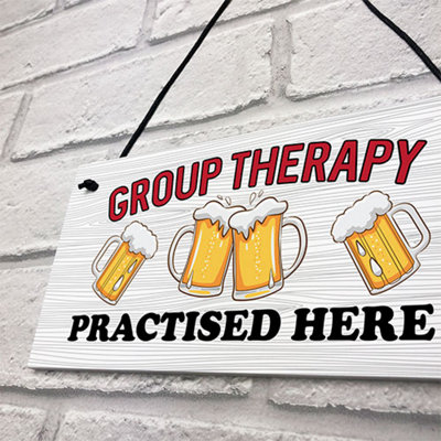 Red Ocean Funny GROUP THERAPY Sign Bar Signs And Plaques Home Decor Man ...