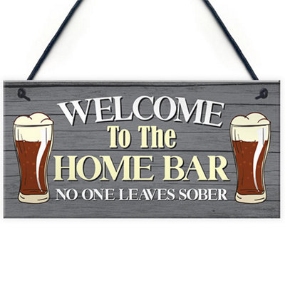 Red Ocean Funny HOME BAR Signs And Plaques Novelty Bar Sign Garden Sign ...