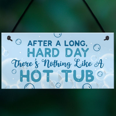 Red Ocean FUNNY HOT TUB SIGN Garden Signs And Plaque Summer House ...