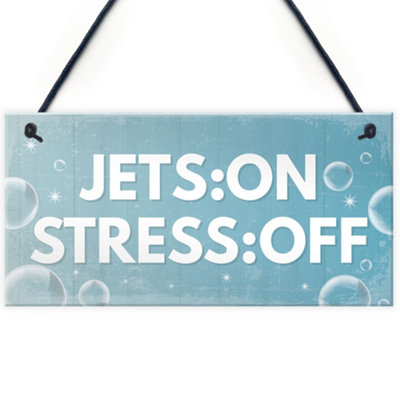 Red Ocean Funny Hot Tub Sign Hanging Garden Sign Shed Plaque Jacuzzi ...