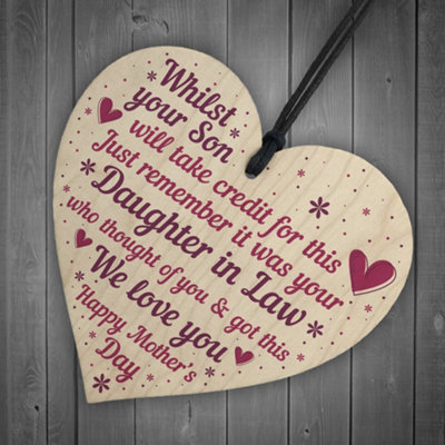 Red Ocean Funny Humour Mothers Day Card In Laws Mother's Day Gift Son ...