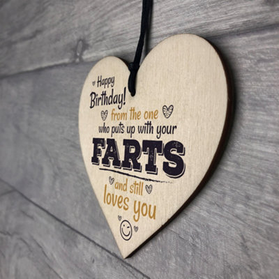 Red Ocean Funny Loves You Happy Birthday Wooden Heart Boyfriend ...