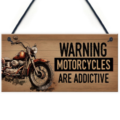 Red Ocean Funny Motorbike Sign Novelty Motorcycle Wall Decor Perfect ...
