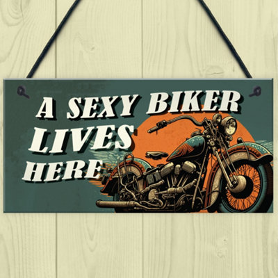 Red Ocean Funny Motorcycle Signs - Biker Gifts For Dad Grandad Brother ...
