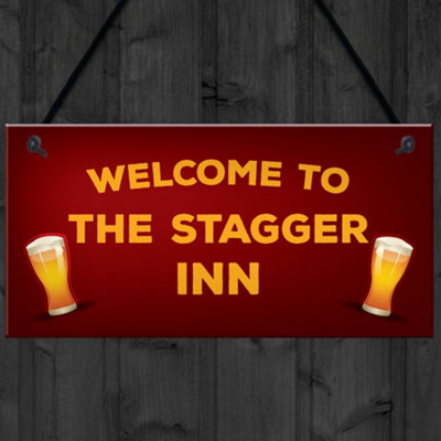 Red Ocean Funny Novelty Bar Welcome Sign For Home Bar Man Cave Garden ...