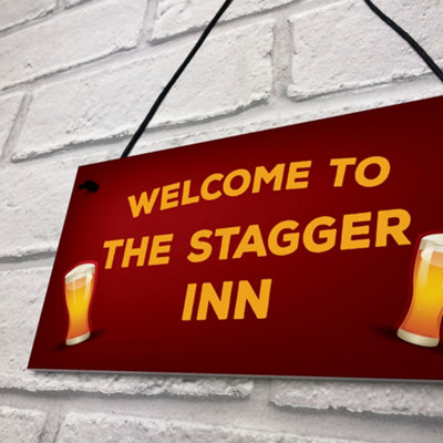 Red Ocean Funny Novelty Bar Welcome Sign For Home Bar Man Cave Garden ...