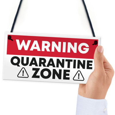 Red Ocean Funny Quarantine Zone Gifts Novelty Gifts Man Cave Gifts ...